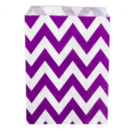 Paper Sweet Bags x25 - Purple Chevron Pattern